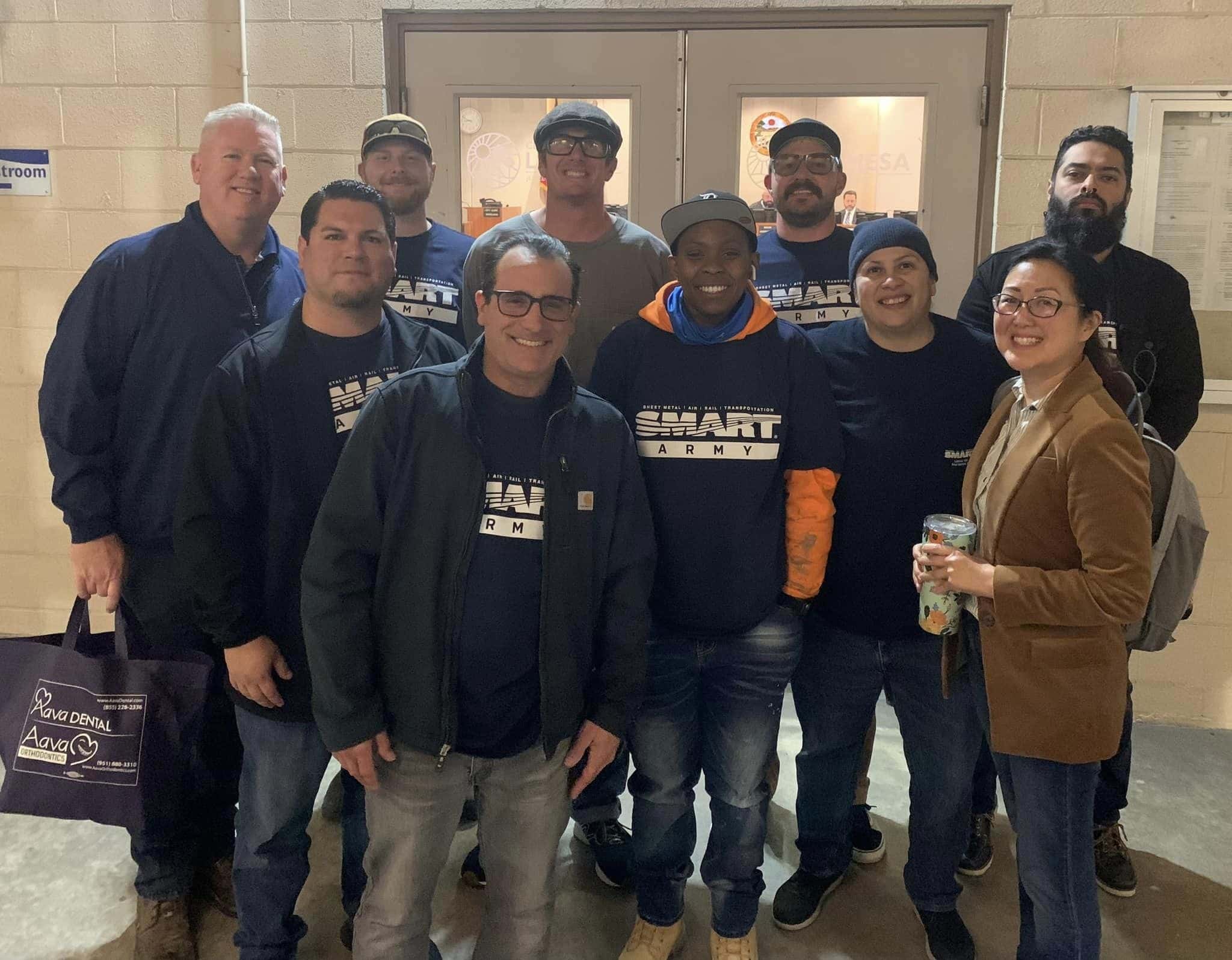 SMART members join trades workers to win PLA in La Mesa