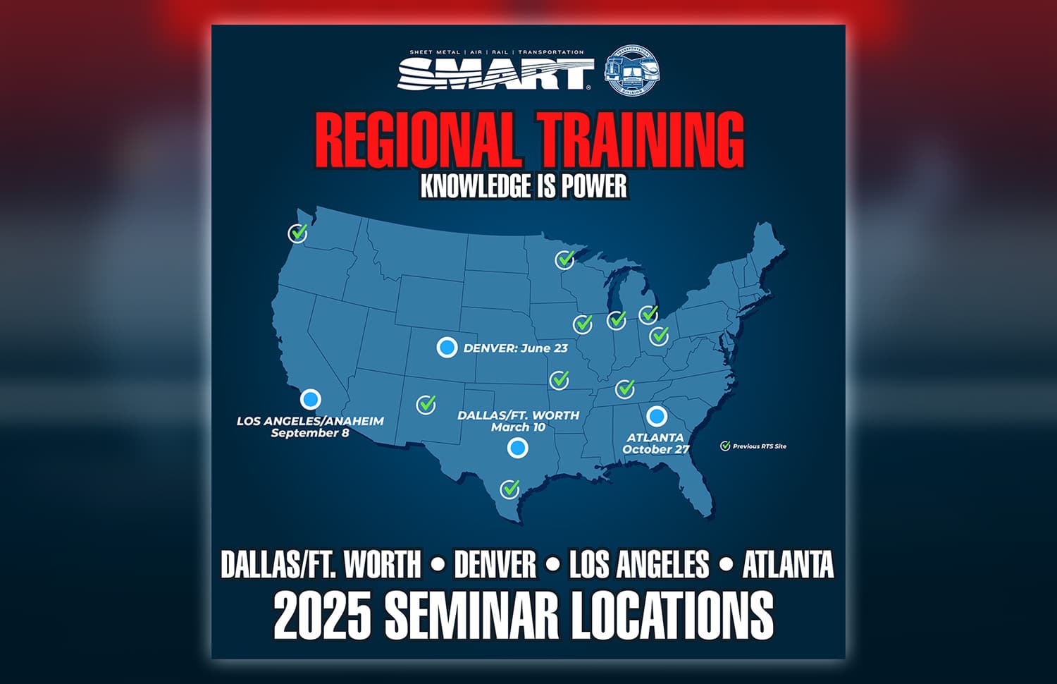 SMART-TD announces 2025 Regional Training Seminars - SMART Union